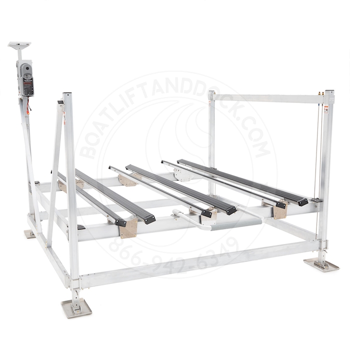 The GOAT 4500 All-In-One Pontoon, Tritoon & SeaDoo Switch Solar Boat Lift